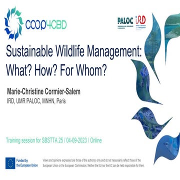 Sustainable Wildlife Management Pdf