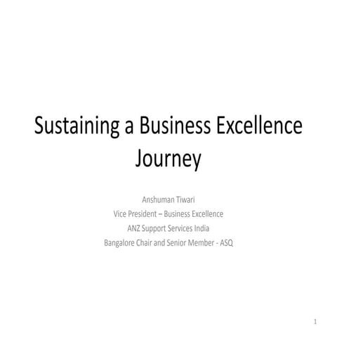Sustaining a Business Excellence Journey | PPTX