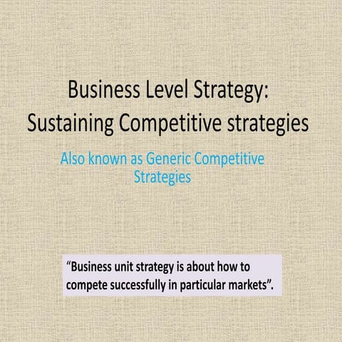 Sustaining competitive strategies | PPT