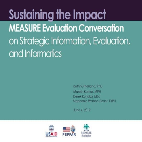 Sustaining the Impact: MEASURE Evaluation Conversation on Strategic ...