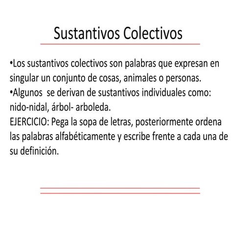 Sustantivos Colectivos Nombres Individuales Y Colectivos: Hoja