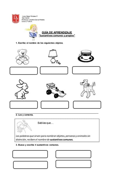 Los sustantivos comunes y propios. | PPT
