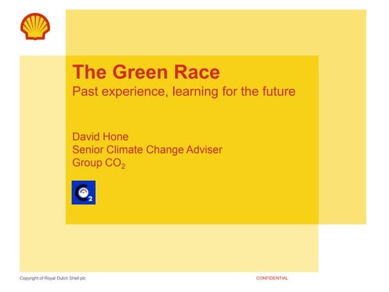 David Hone, Climate change adviser at Royal dutch shell