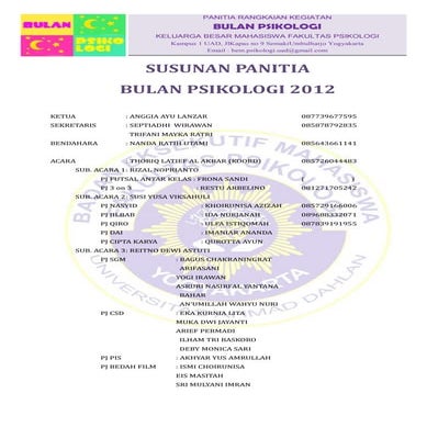 Susunan paitia bulan psi | DOCX