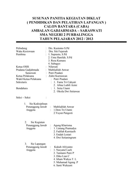 Contoh program kerja yayasan | PDF