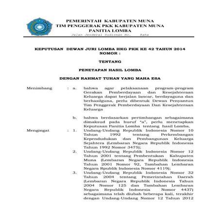 Susunan panitian juri pkk kabupaten muna 2 | DOCX