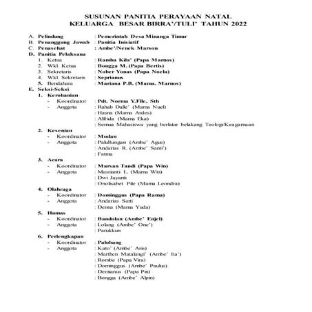 SUSUNAN PANITIA PERAYAAN NATAL KELUARGA BESAR BIRRA.docx
