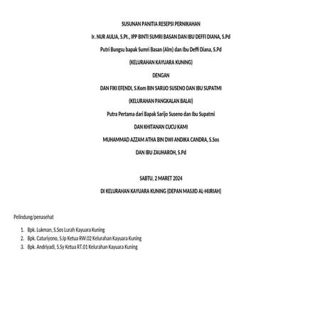 Susunan Panitia Resepsi Pernikahan Nur Aulia (AutoRecovered).docx