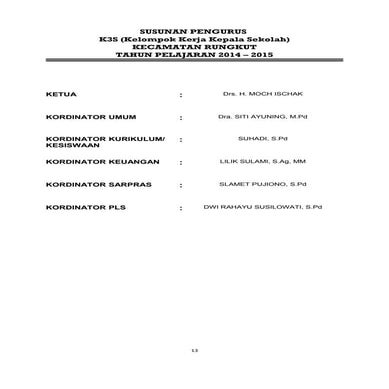 Susunan pengurus | DOC