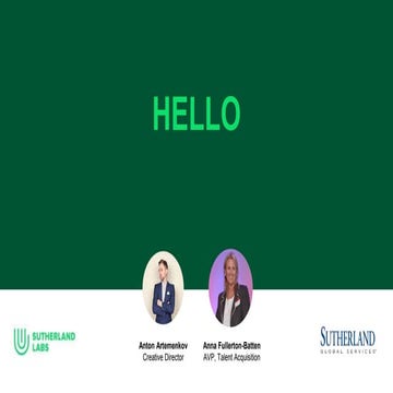 Sutherland Labs: Design thinking for candidate experience | PPTX