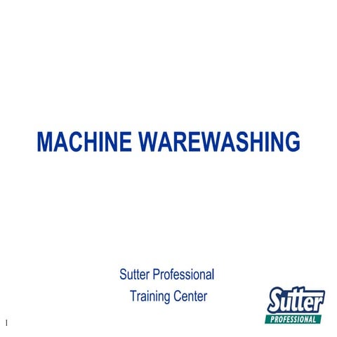 Warewashing by Sutter Chemicals | PPT