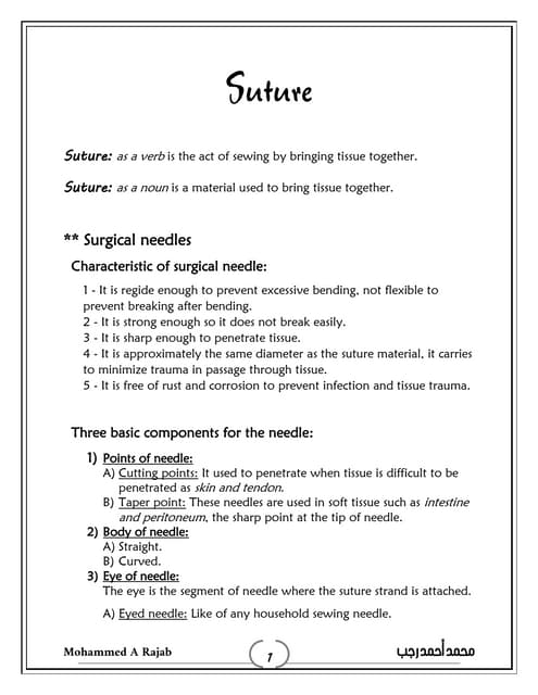 Sutures, sutures materials and suturing patterns | PPTX