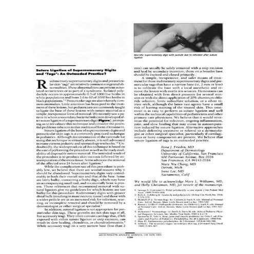 Suture ligation of supernumerary digits and tags :An outmoded practice ...