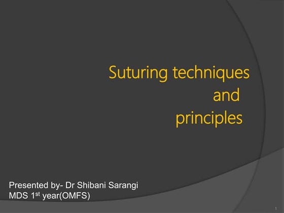 Suturing Materials and Techniques | PPT
