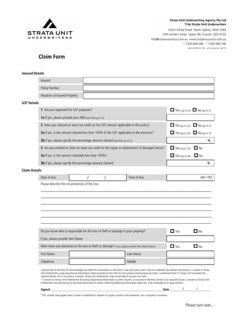 QBE Machinery Claim Form | PDF