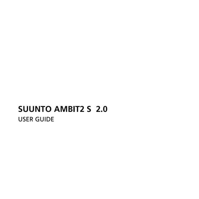 Suunto ambit2 s_user_guide_en | PDF