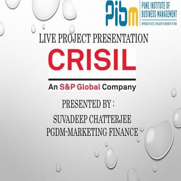 "An CRITICAL STUDY OF THE CRISIL RATING MECHANISM" | PPTX