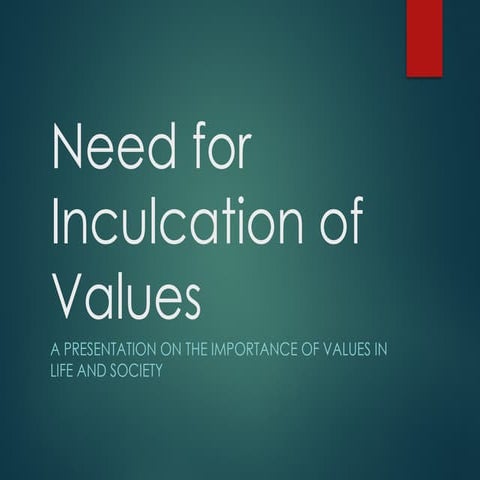 Need for inculcation of values, why we inculation values | PPTX