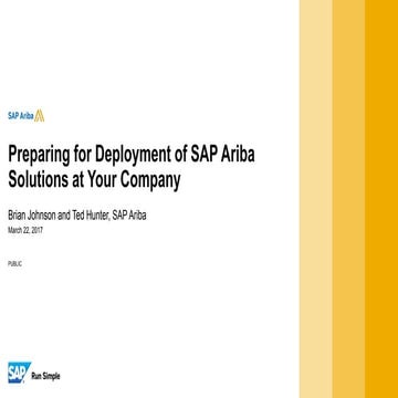 Preparing for Deployment of SAP Ariba Solutions at Your Company | PDF