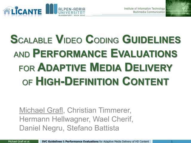 Scalable Video Coding Guidelines And Performance Evaluations For 1702