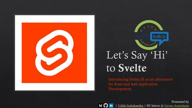 Svelte As A Reactive Web Framework Ppt