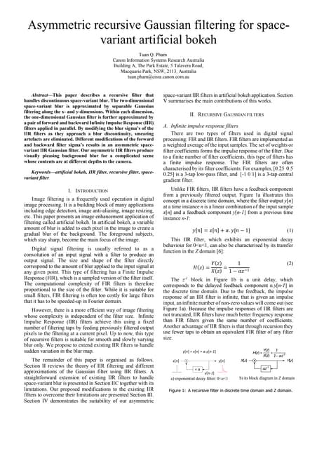 Asymmetric Recursive Gaussian Filtering For Space Variant Artificial 5015
