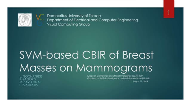 Svm Based Cbir Of Breast Masses On Mammograms Ppt