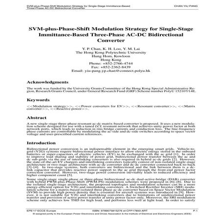Svm Plus Phase Shift Modulation Strategy For Single Stage Pdf