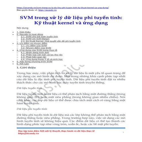 SVM trong xử lý dữ liệu phi tuyến tính - Kỹ thuật kernel và ứng dụng.pdf