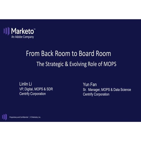 From Back Room to Board Room - The Strategic & Evolving Role of MOPS | PDF