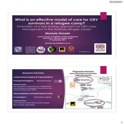 What is an effective model of care for GBV survivors in a refugee camp ...