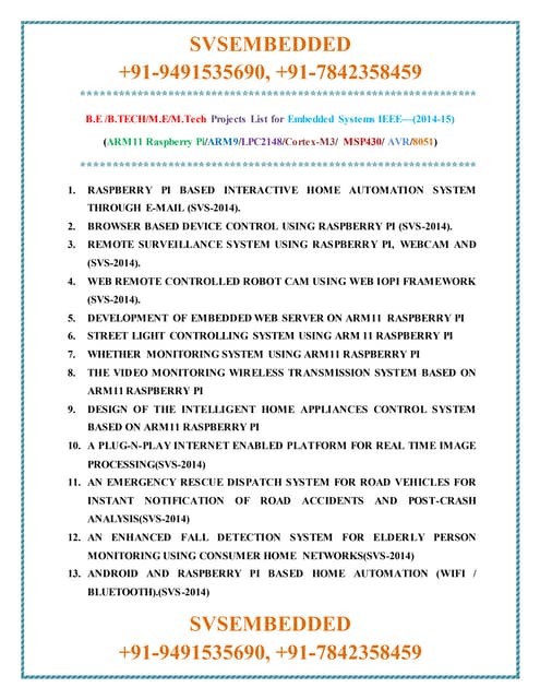 Sv sembedded final_year_embedded_projects_list_ieee-_2014-15 | PDF Sv sembedded final_year_embedded_projects_list_ieee-_2014-15 | PDF