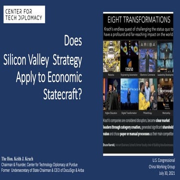 Does Silicon Valley Strategy Apply to Statecraft? Keith Krach | PPT