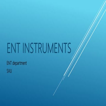 SVU-ENT INSTRUMENT.pptx | Ear, Nose and Throat Conditions | Diseases and Conditions