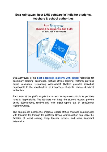 Swa-Adhyayan ranks amongst the Top Adaptive E-Learning Platforms.pdf
