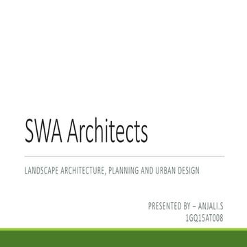 Swa architects - landscape architects | PPTX