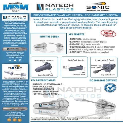 PRE-SATURATED SWAB WITH RESEAL FOR SANITARY DISPOSAL | PDF