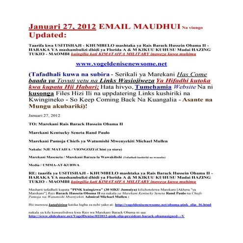 Swahili 012712 and 020112 | PDF