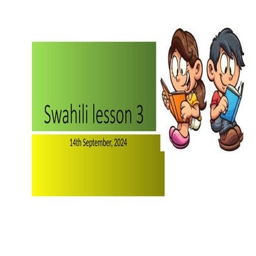 Swahili lesson with mwalimu paul Kuria Maina | PPTX