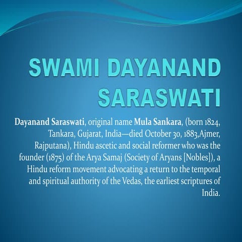 SWAMI DAYANAND SARASWATI.pptx