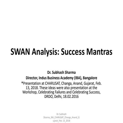 Swan Analysis: Success Mantras | PPTX