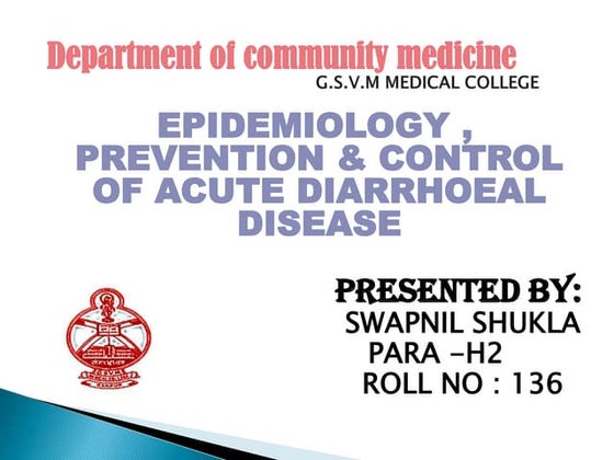 Acute Diarrhoeal Disease ppt | PPT