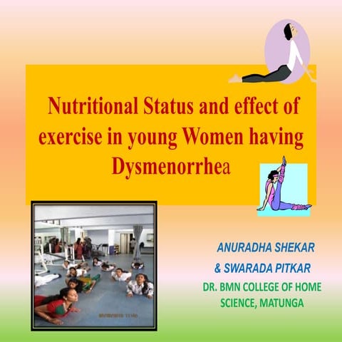Nutritional status and effect of exercise in young women | PPTX