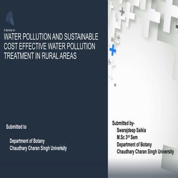 Water pollution and Cost Effective water pollution in rural areas | PPTX