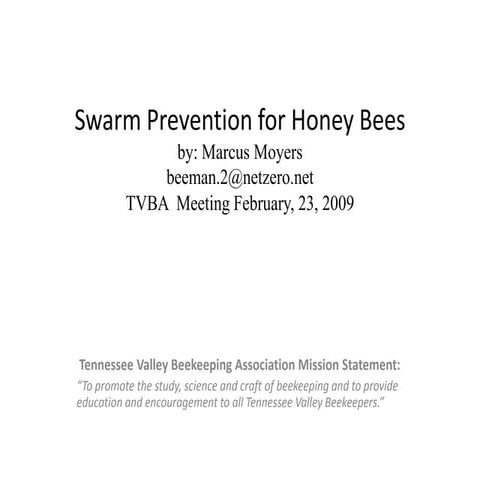 Swarm Prevention For Honey Bees | PPTX | Beekeeping | Hobbies & Interests