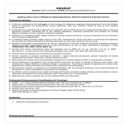 ARAVINTH(CV Aramco Approved) | DOC