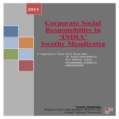 Swati journal on Corporate Social Responsibility | DOCX