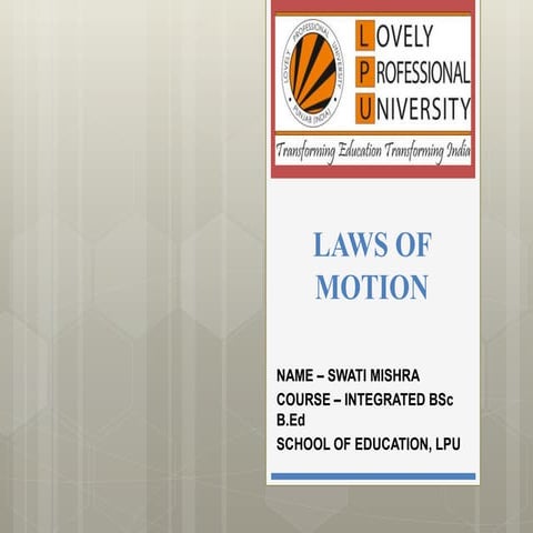 LAWS OF MOTION | PPTX