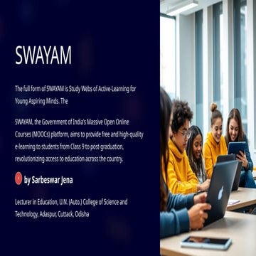 SWAYAM | PPT on SWAYAM | Notes on SWAYAM | PPTX
