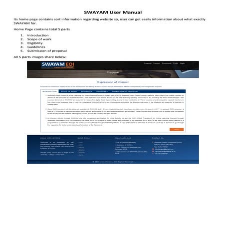 SWAYAM portal manual | PDF